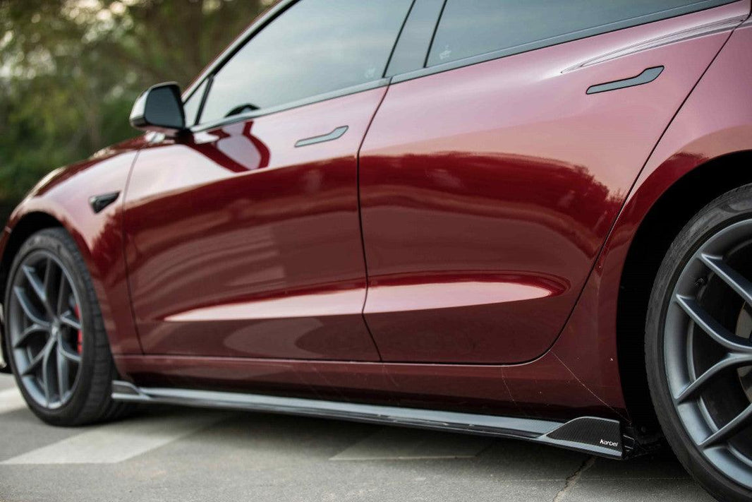 Tesla Model 3 / Performance Aftermarket Parts - TAKD Carbon Side Skirts ...