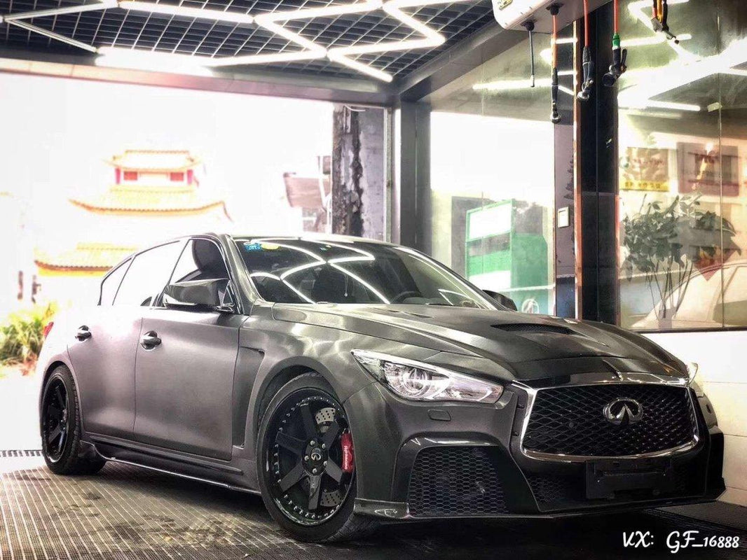 Infiniti Q50 Red Sport 400 Luxe Aftermarket Parts CMST Front Bumper ...